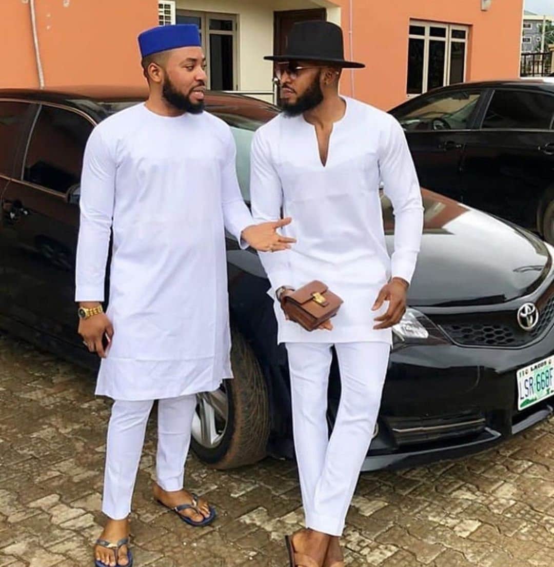 White Traditional Wear, White Wedding Suit, African Men's Clothing ...