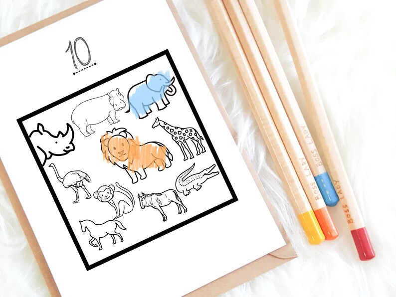 Printable Count and Color Numbers Sheet, Coloring Pages, African Animal ...