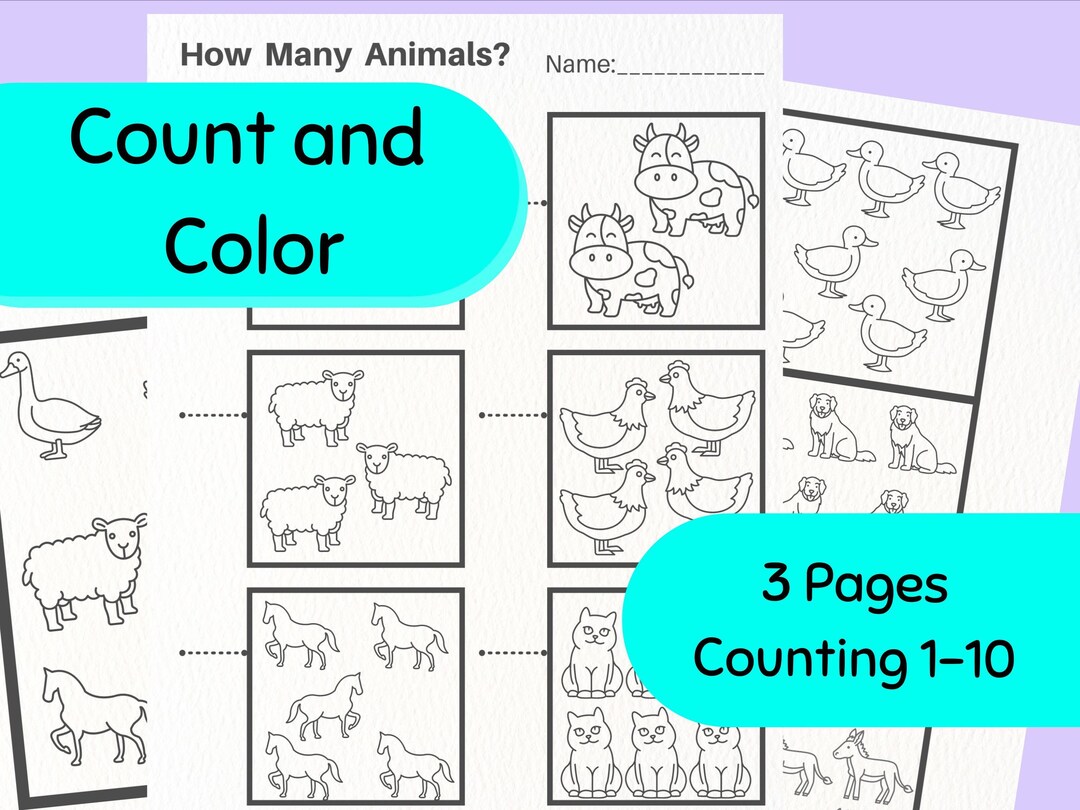 Printable Count and Color Numbers Sheet, Coloring Pages, Barn/farm ...