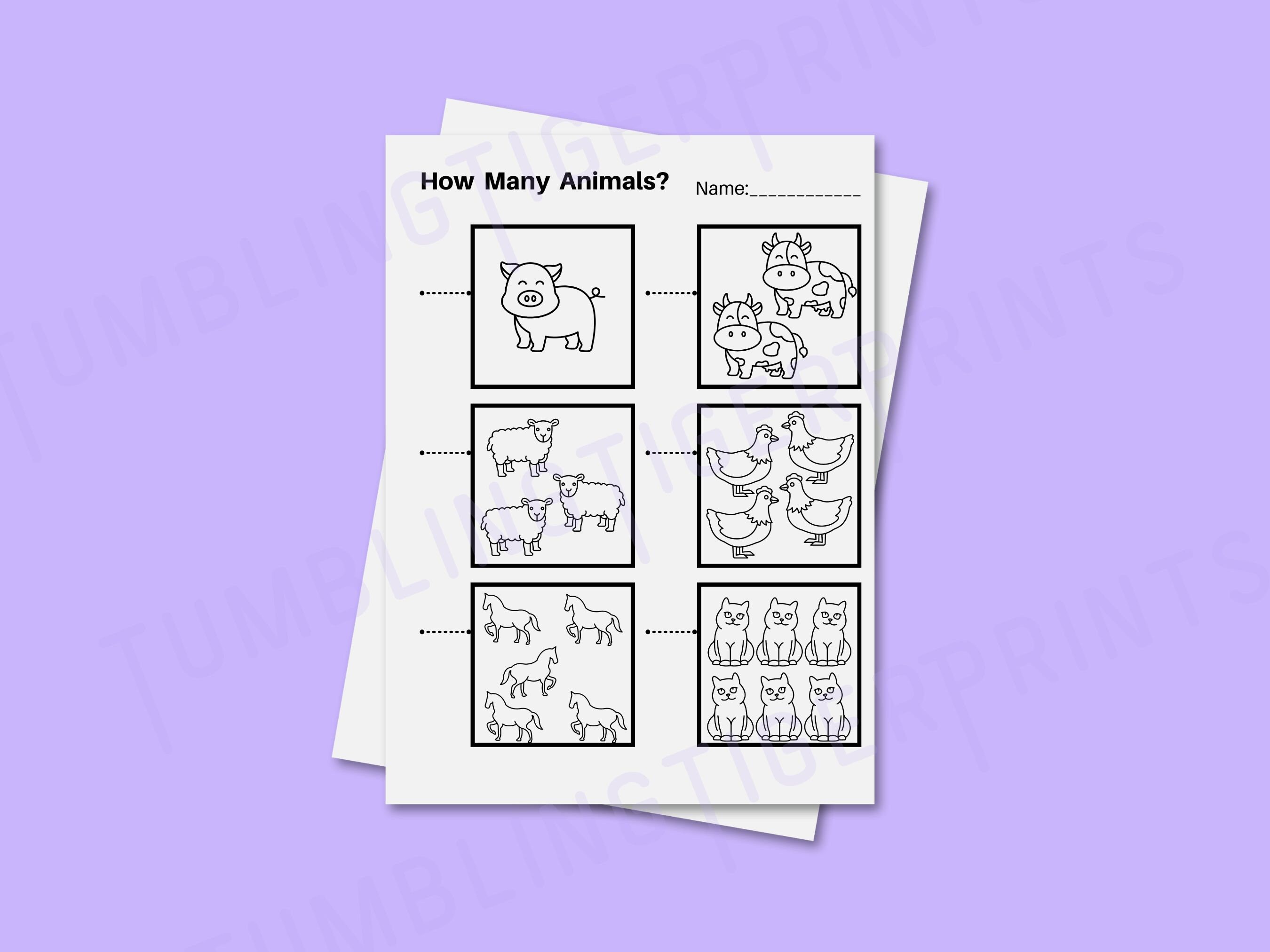 Printable Count and Color Numbers Sheet, Coloring Pages, Barn/farm ...