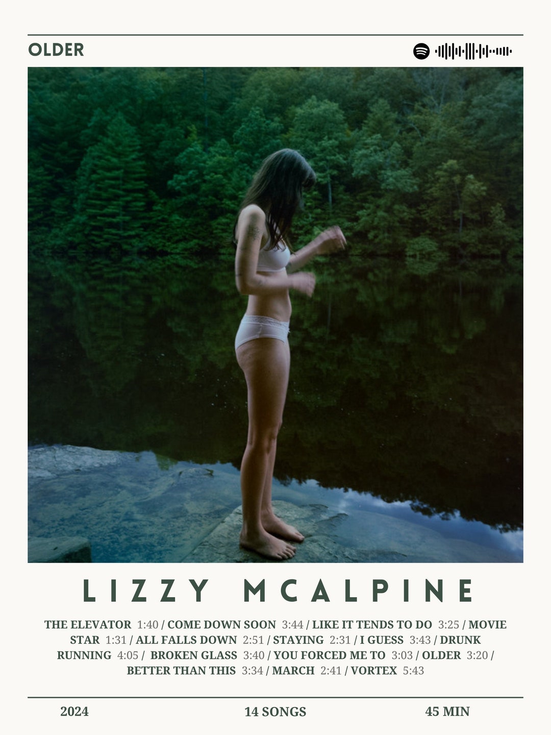 Lizzy Mcalpine Older Album Digital Poster With Older Single Cover Photo - Etsy