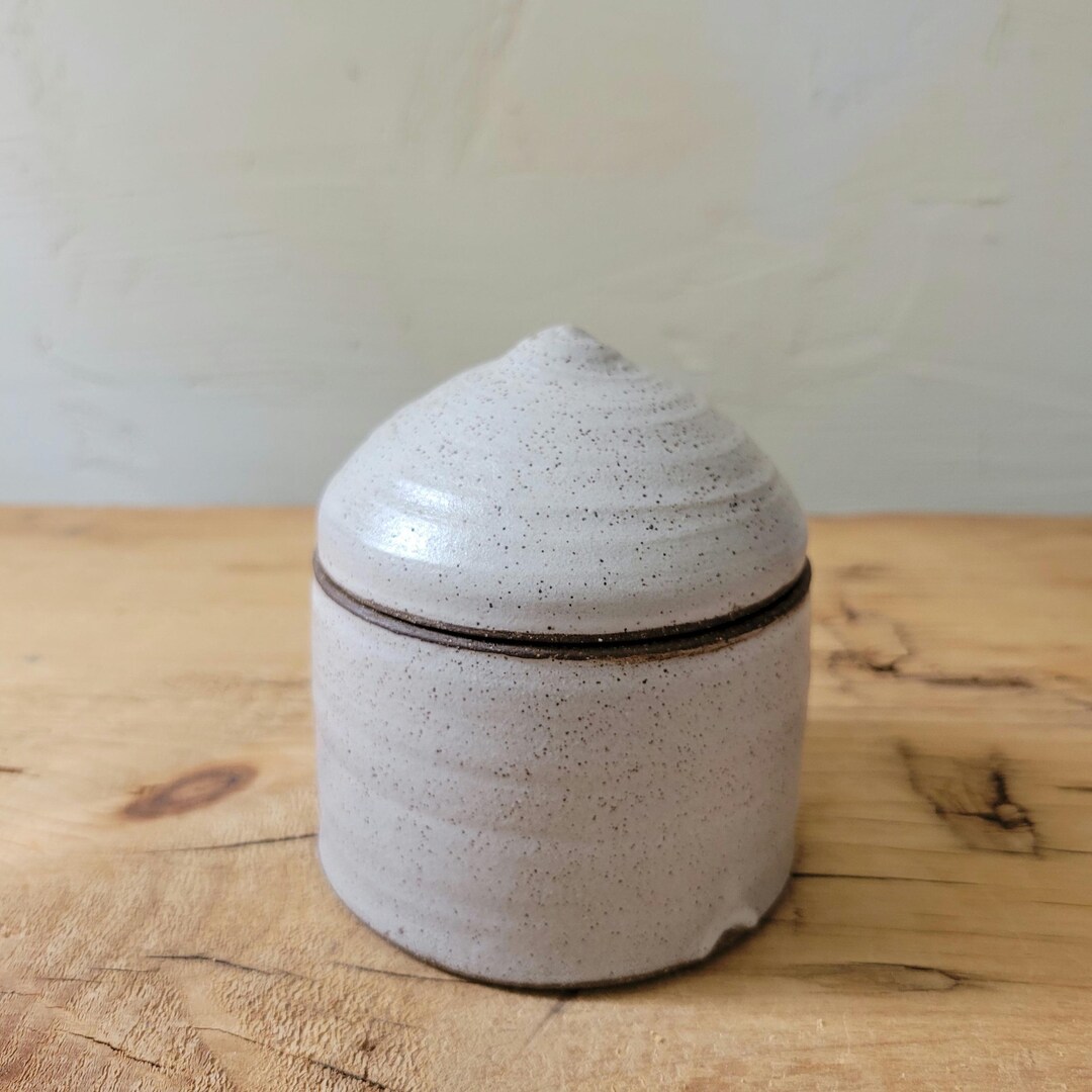 Handmade Pottery Salt Cellar, Stoneware/white Glaze - Etsy