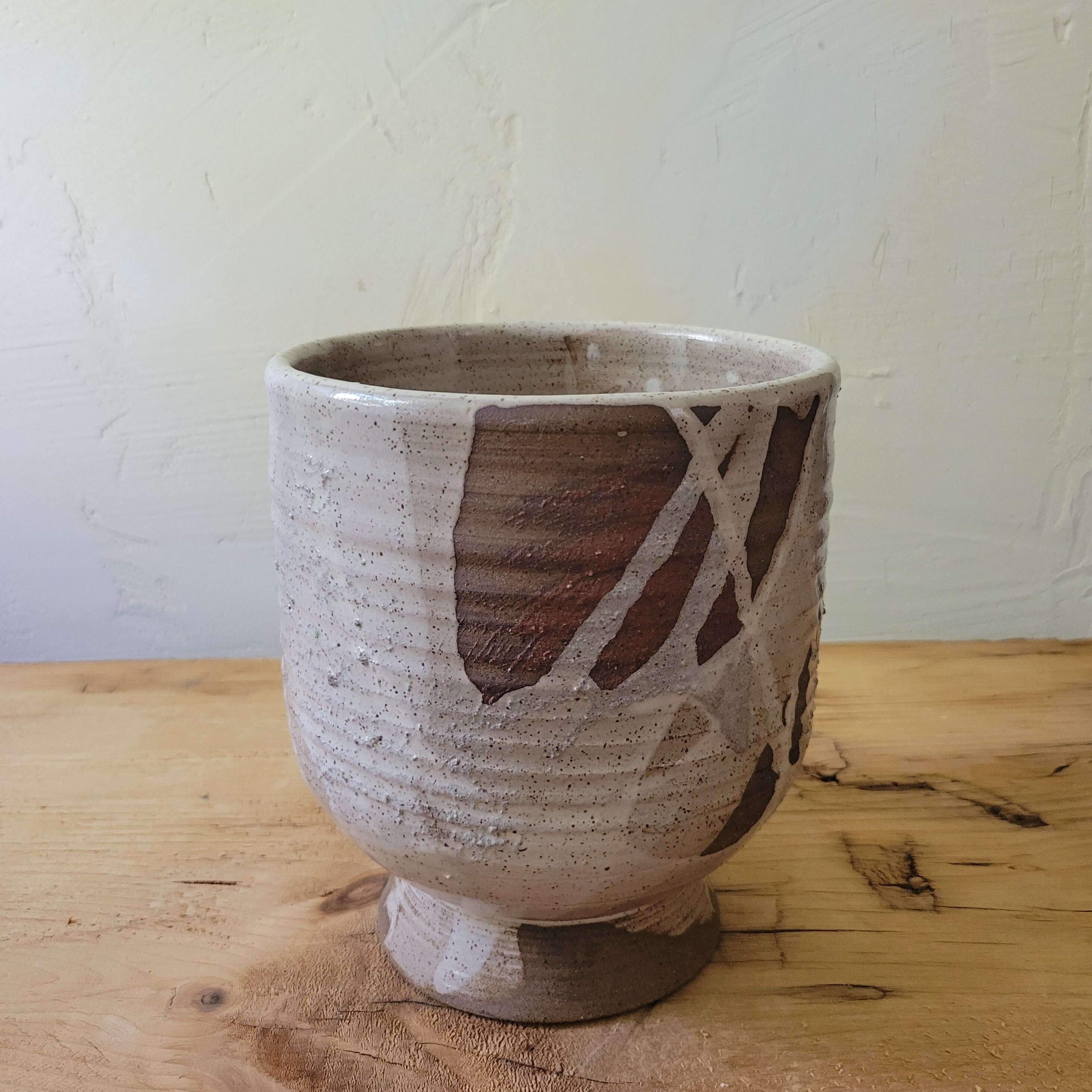 Modern Rustic Handmade Ceramic Pedestal Planter, Wild Clay/stoneware ...