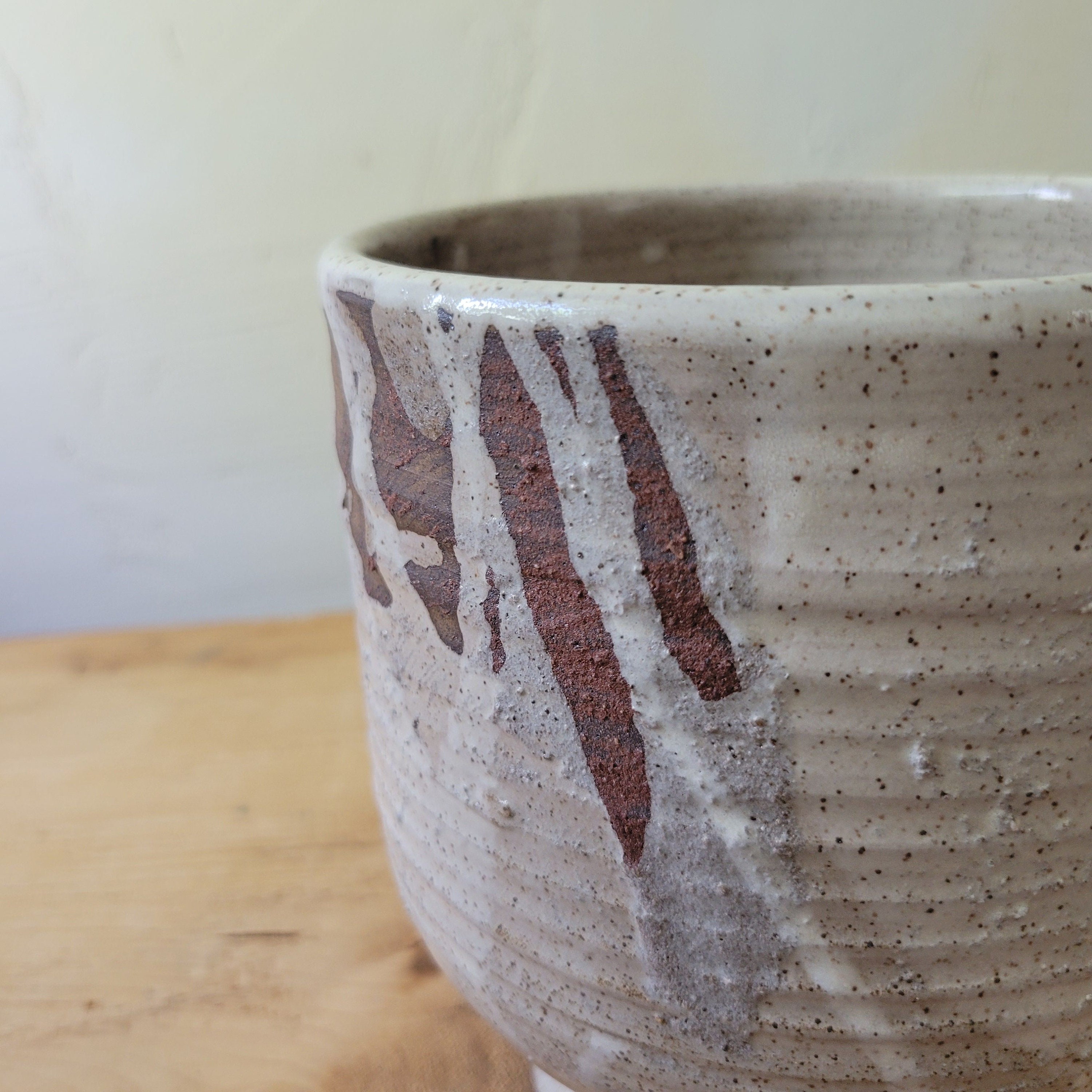 Modern Rustic Handmade Ceramic Pedestal Planter, Wild Clay/stoneware ...