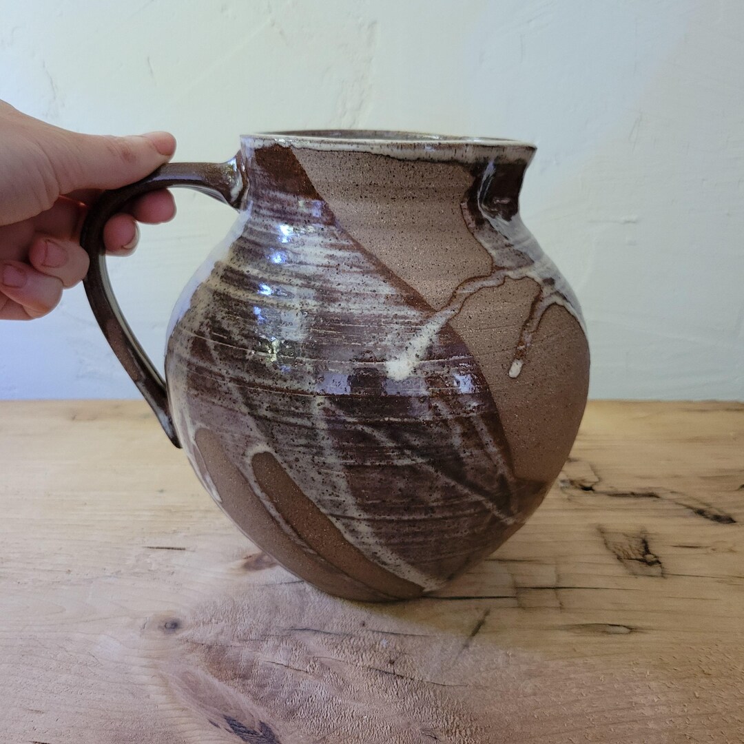 Handmade Pottery Pitcher, Speckled Stoneware/poured Birch | Made in ...