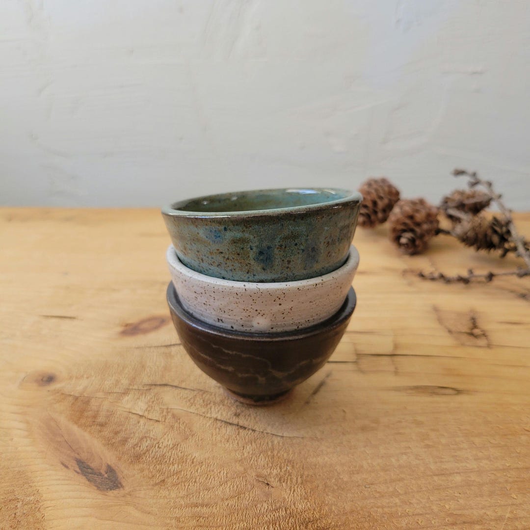 Set of 3 Handmade Pottery Minibowls - Ramekin Sauce Dish - Stoneware ...