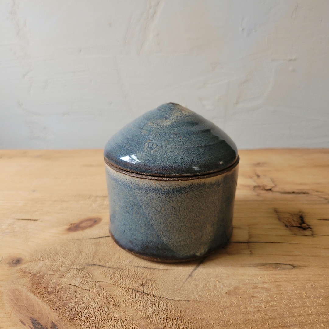 Handmade Pottery Salt Cellar, Stoneware/surf Blue Glaze - Etsy