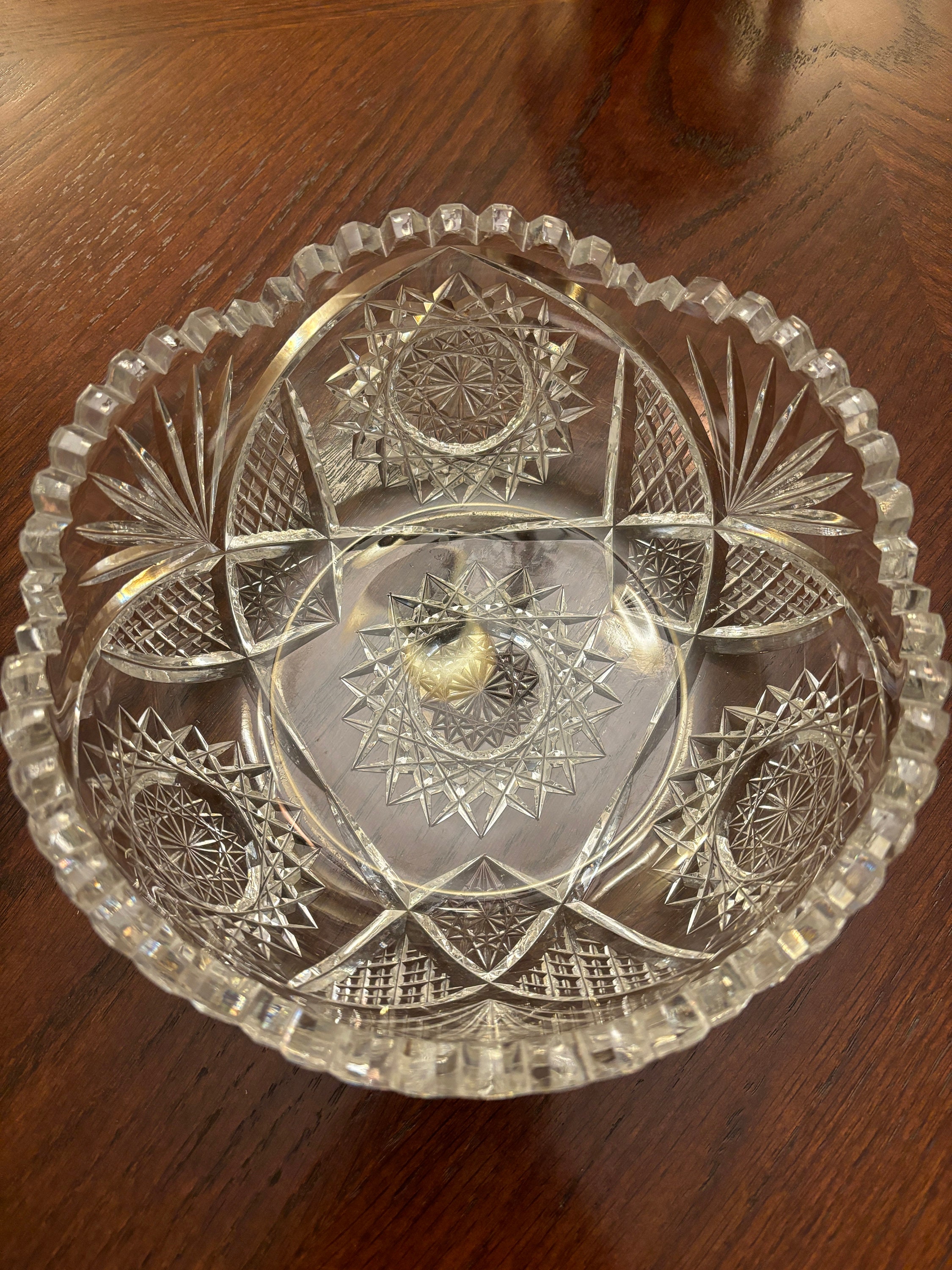 Vintage Lead Crystal Bowl - Etsy