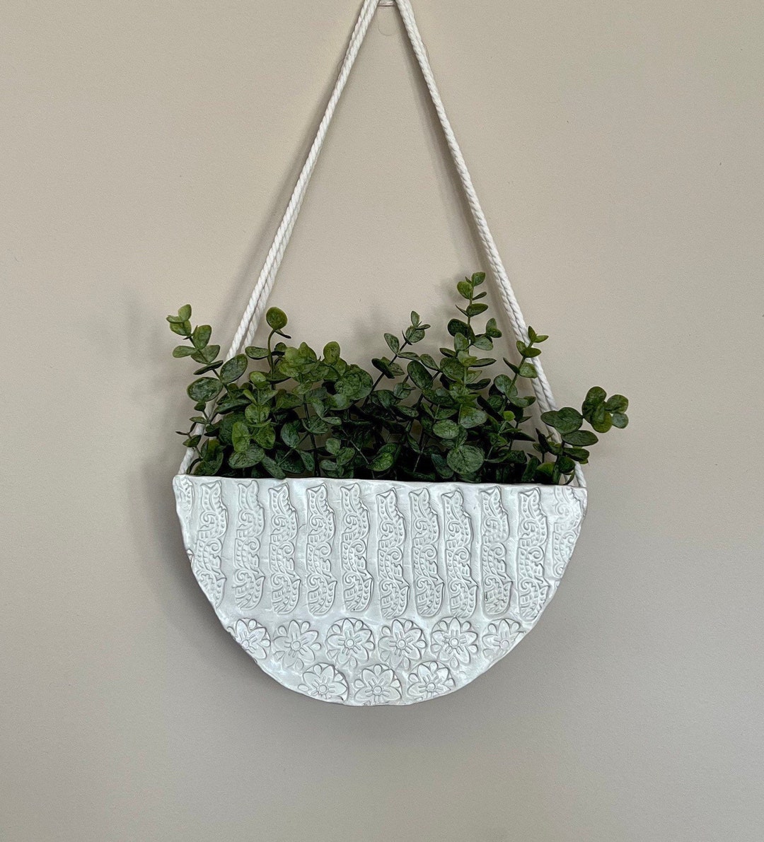 Spring Planter, Hanging Ceramic Planter, Handmade Pottery Planter ...