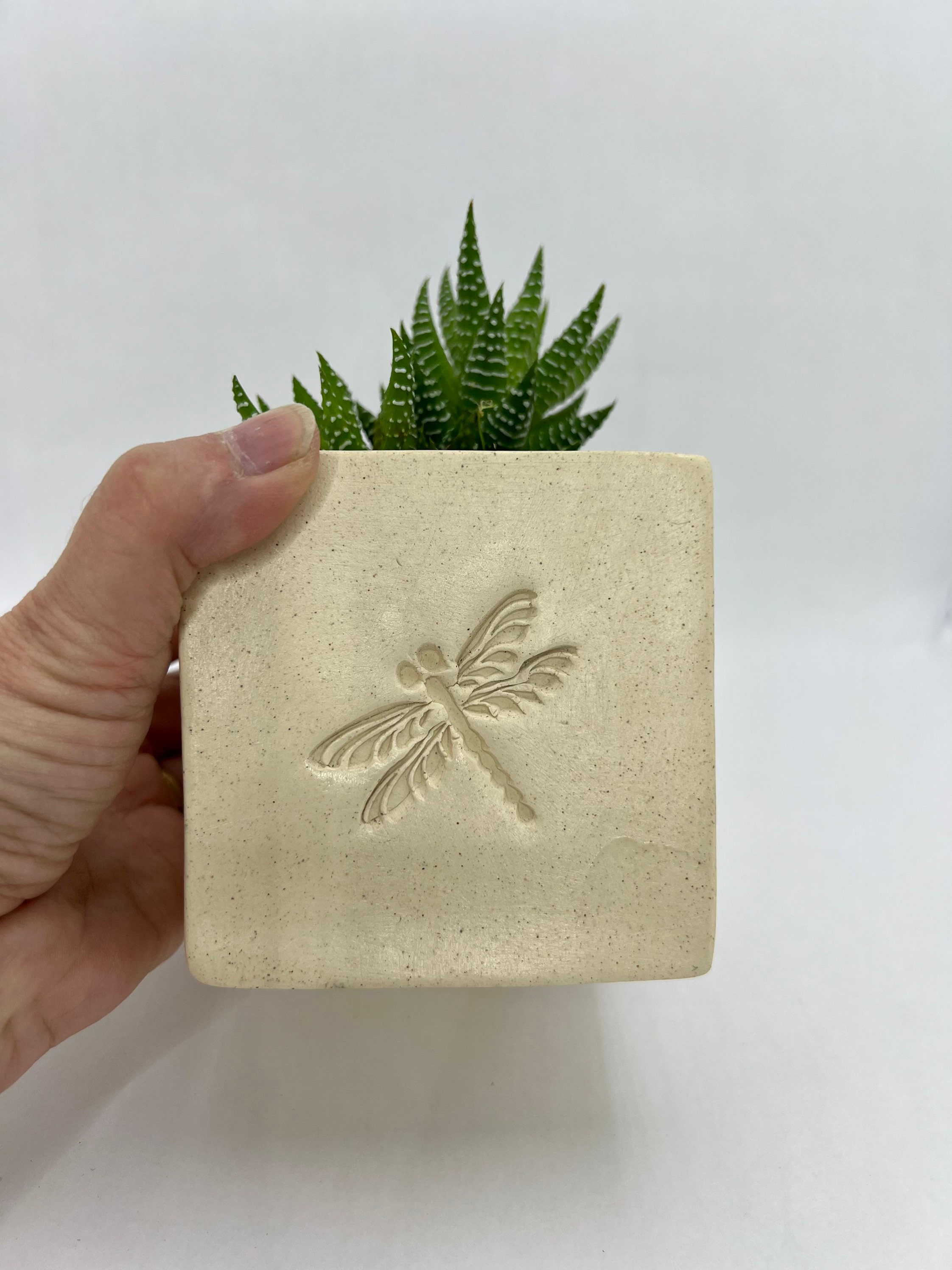 Custom Color, Dragonfly Decor, Rare Find, Handmade Ceramic Planter ...