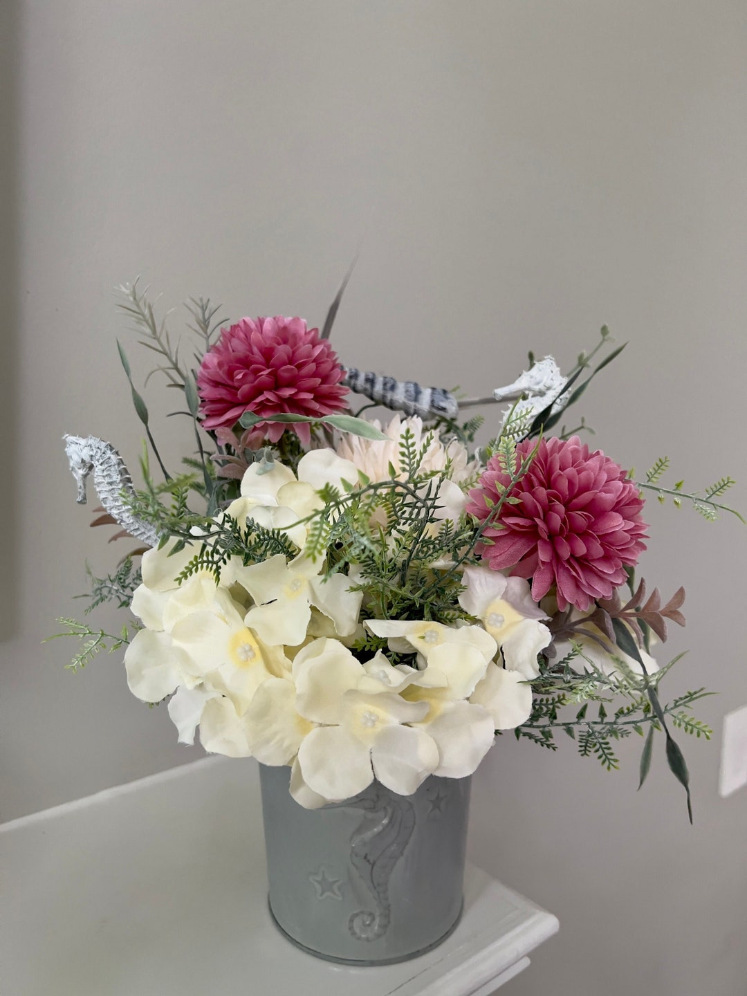 Coastal Flower Centerpiece Coastal Arrangement Beach Decor - Etsy
