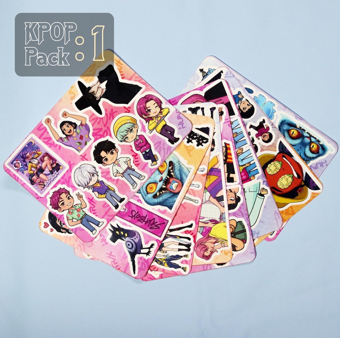 K-pop Inspired Hunter Sticker Pack | Dark Idol Demon Aesthetic ...
