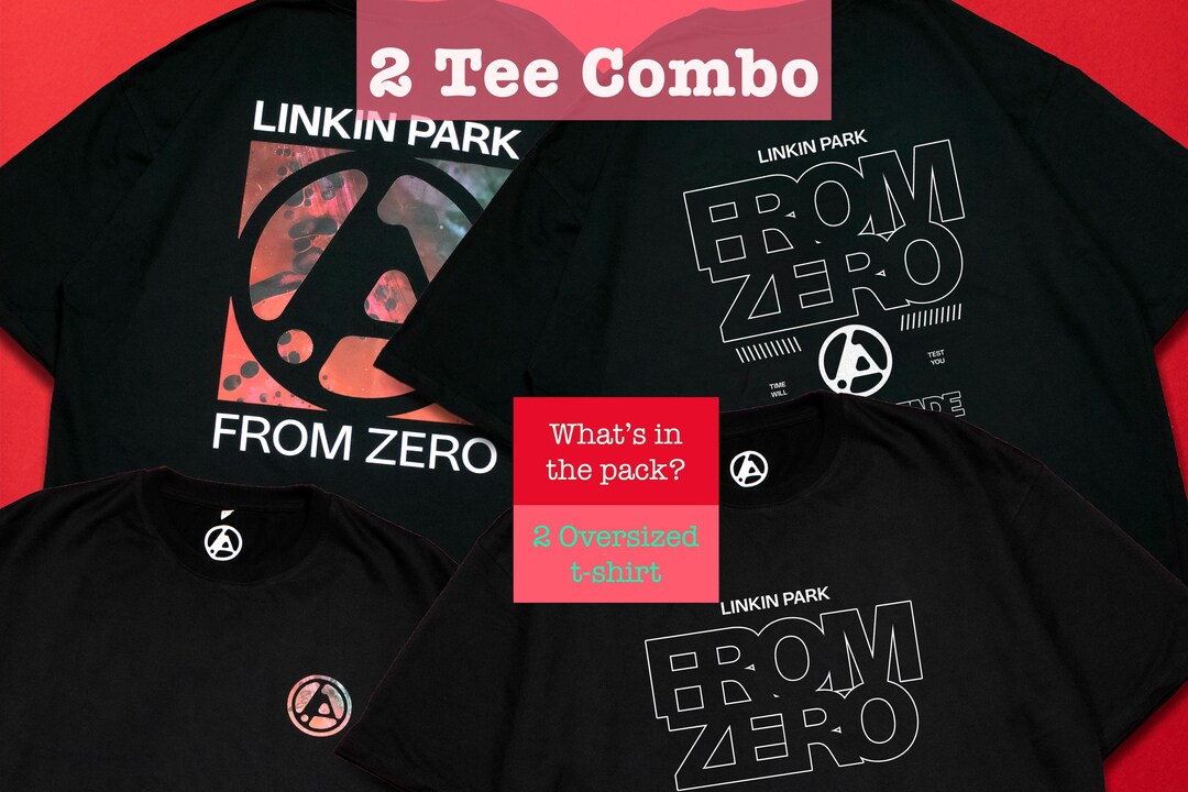 2-pack Oversized Linkin Park From Zero Shirt • Retro Band Tee Combo ...