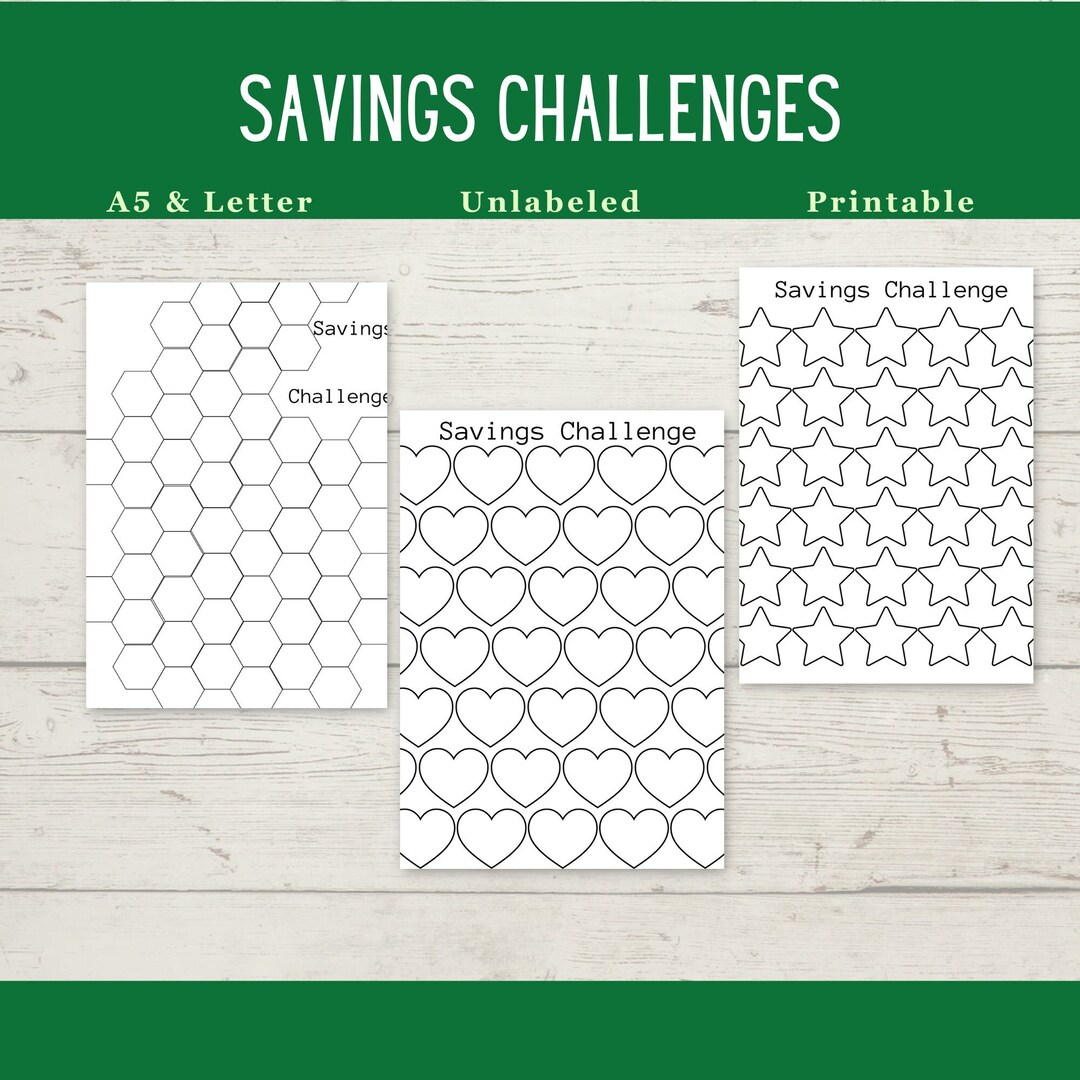 Shapes Savings Challenge Bundle; Money Management System - Etsy