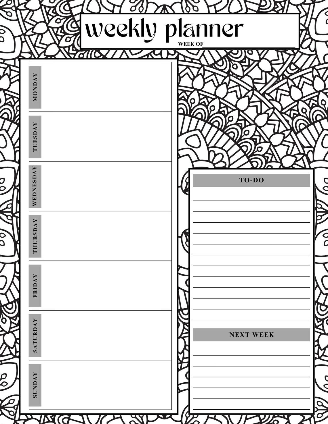 Weekly Planner, Functional Weekly Planner, Blank Weekly Agenda ...