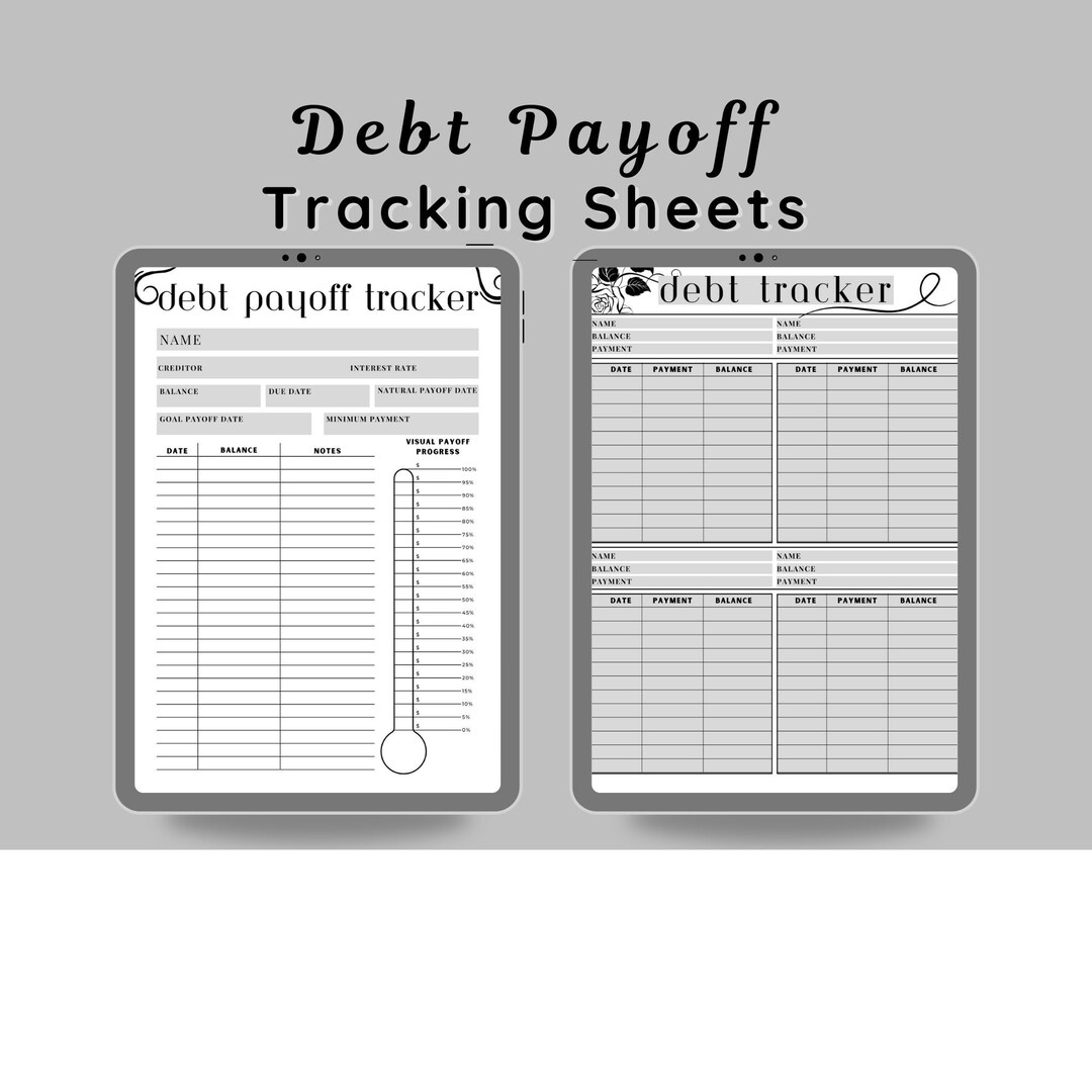 Printable Debt Budgeting Sheet, Visual Debt Payoff, Money Management ...