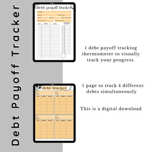 Debt Reduction Worksheet, Personal Finance Planner, Visual Debt Payoff ...
