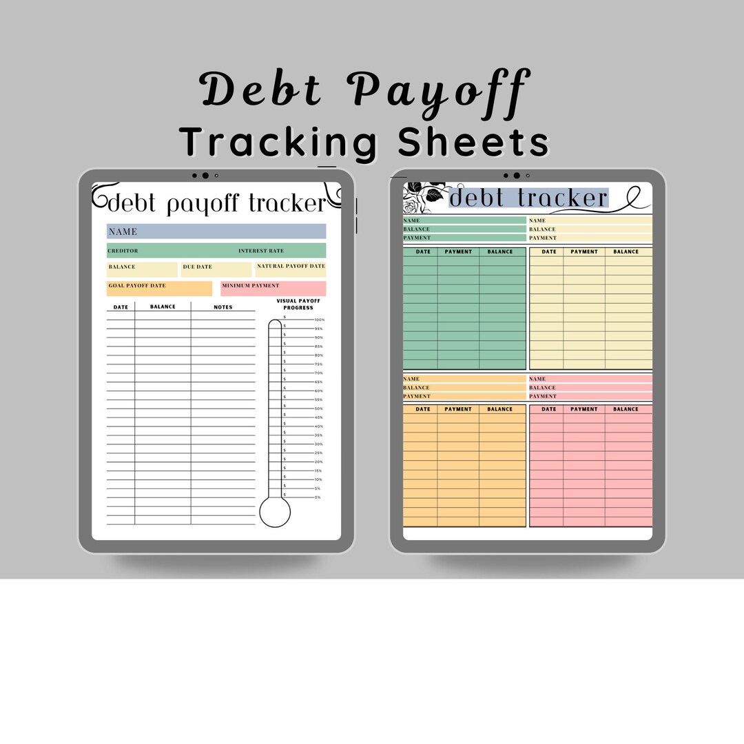 Printable Debt Budgeting Sheet, Visual Debt Payoff, Money Management ...