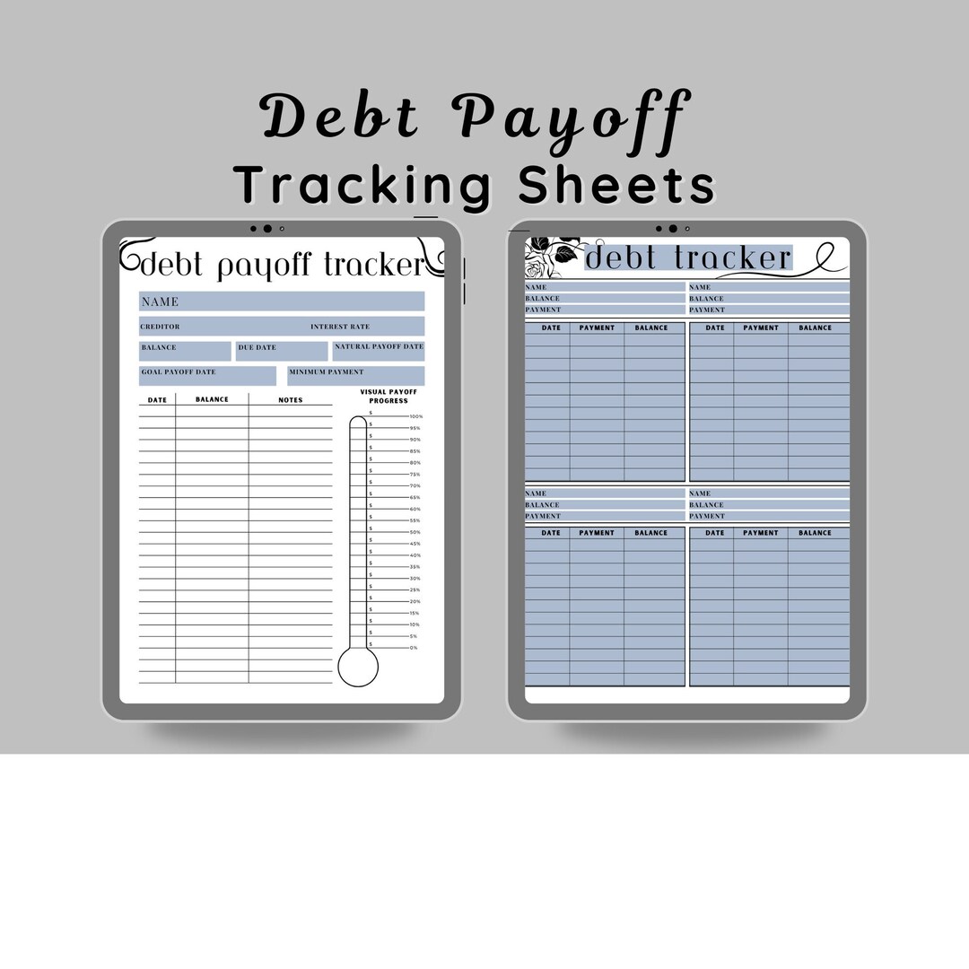 Printable Debt Budgeting Sheet; Visual Debt Payoff Tracker, Money ...