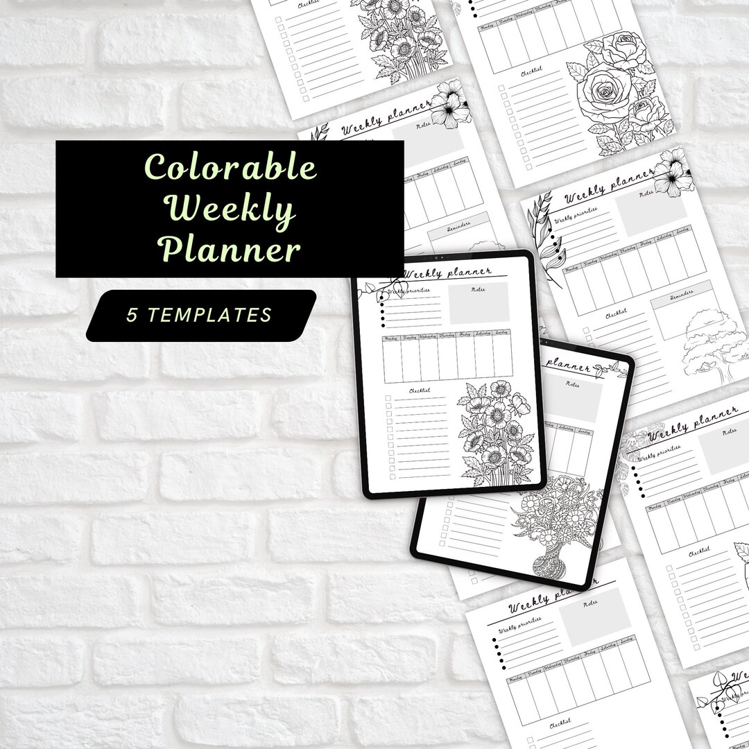 Weekly Planner, Functional Weekly Planner, Blank Weekly Agenda ...