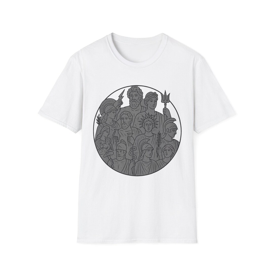 Men's Greek Gods Printed T-shirt, Entire Pantheon of Greek Gods Printed ...