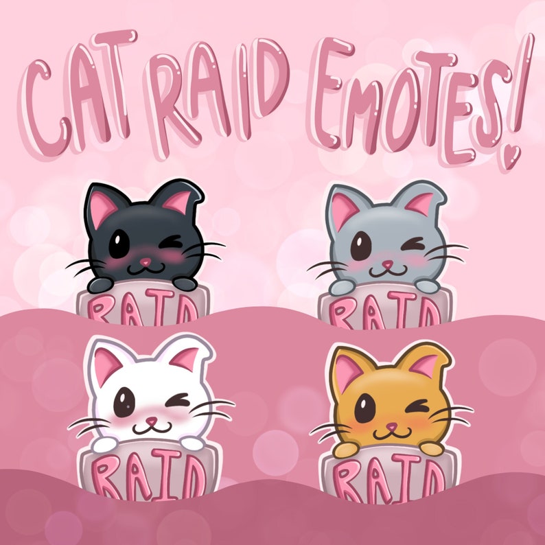 Twitch Emotes / Cat Raid Emotes / Raid Emotes / Chibi / Youtube ...