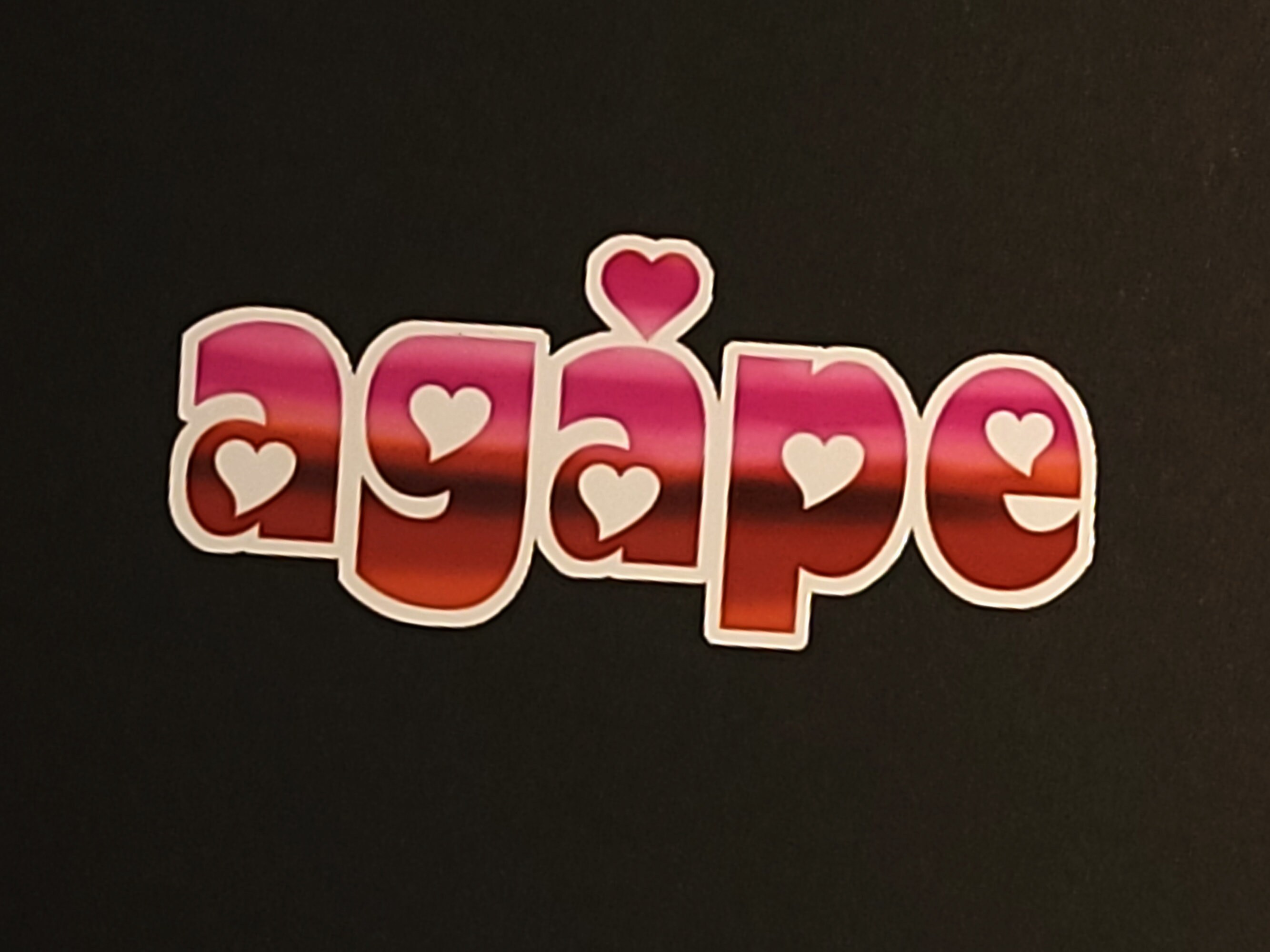 Pink and Brown Agape Love/ Laptop Stickers / Weatherproof Matte or ...