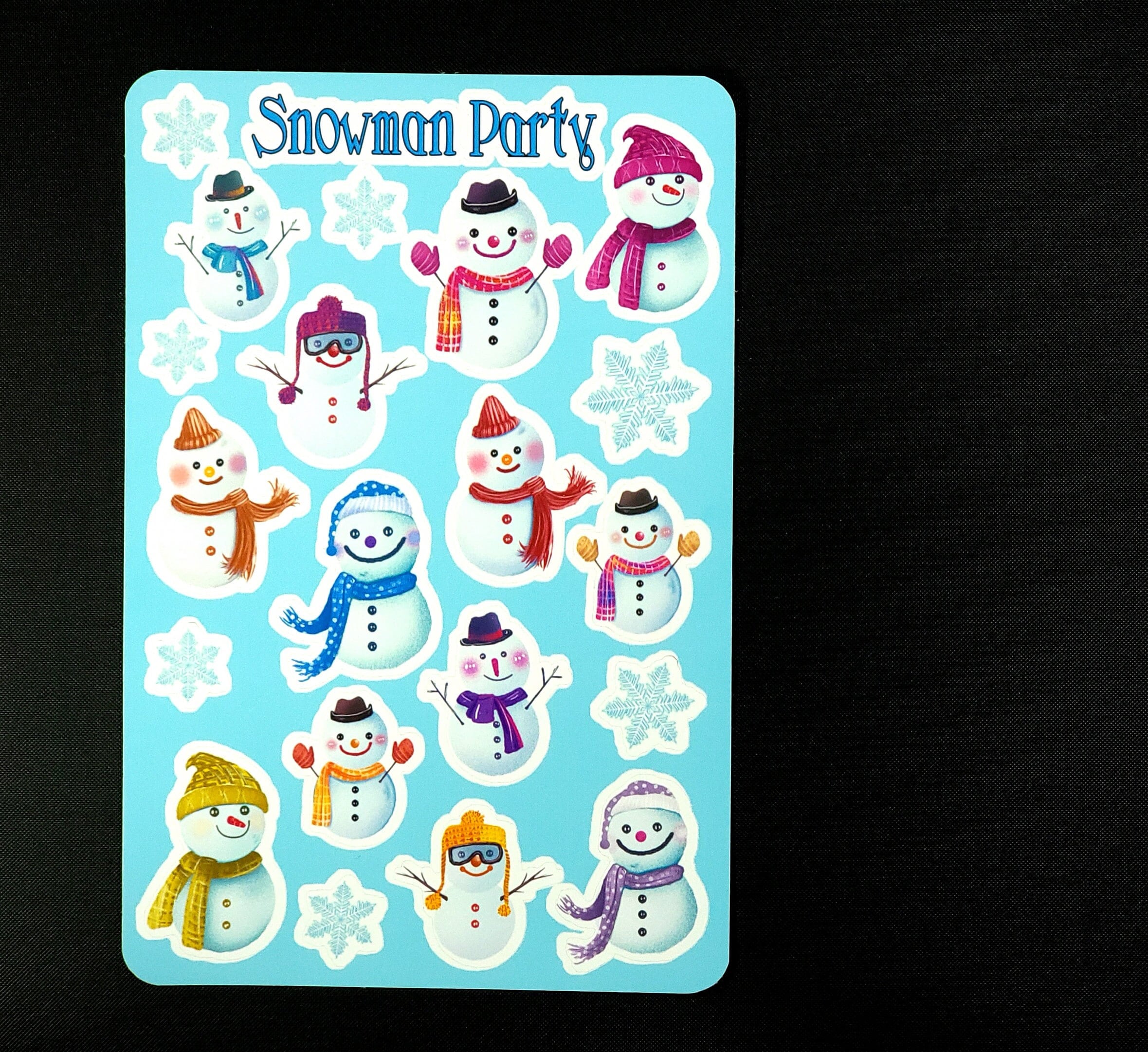 Snowman Party Full Sticker Set Sheet/ Winter Time/ Student - Etsy