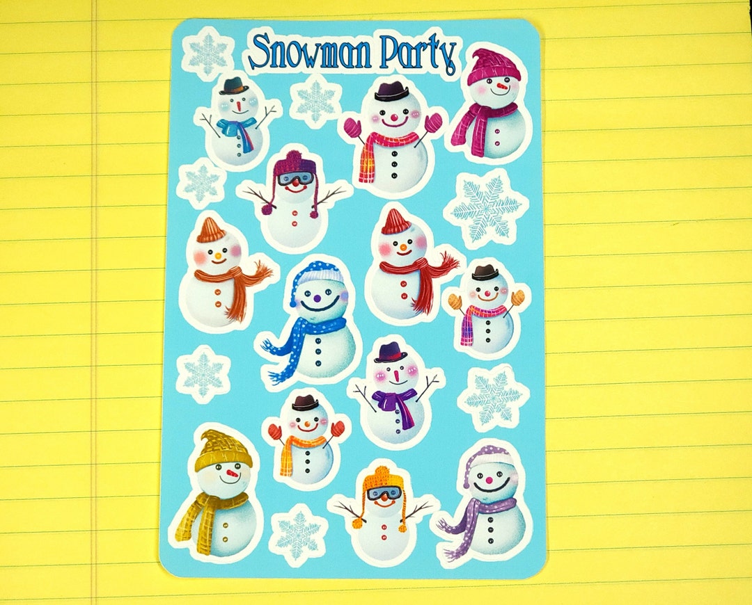 Snowman Party - Full Sticker Set Sheet/ Winter Time/ Student Gift ...