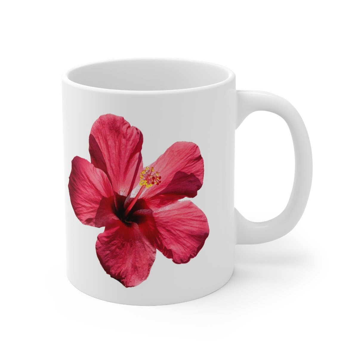Red Hibiscus Flower - Ceramic Mug 12 Oz Perfect Gift / Holiday Gift ...