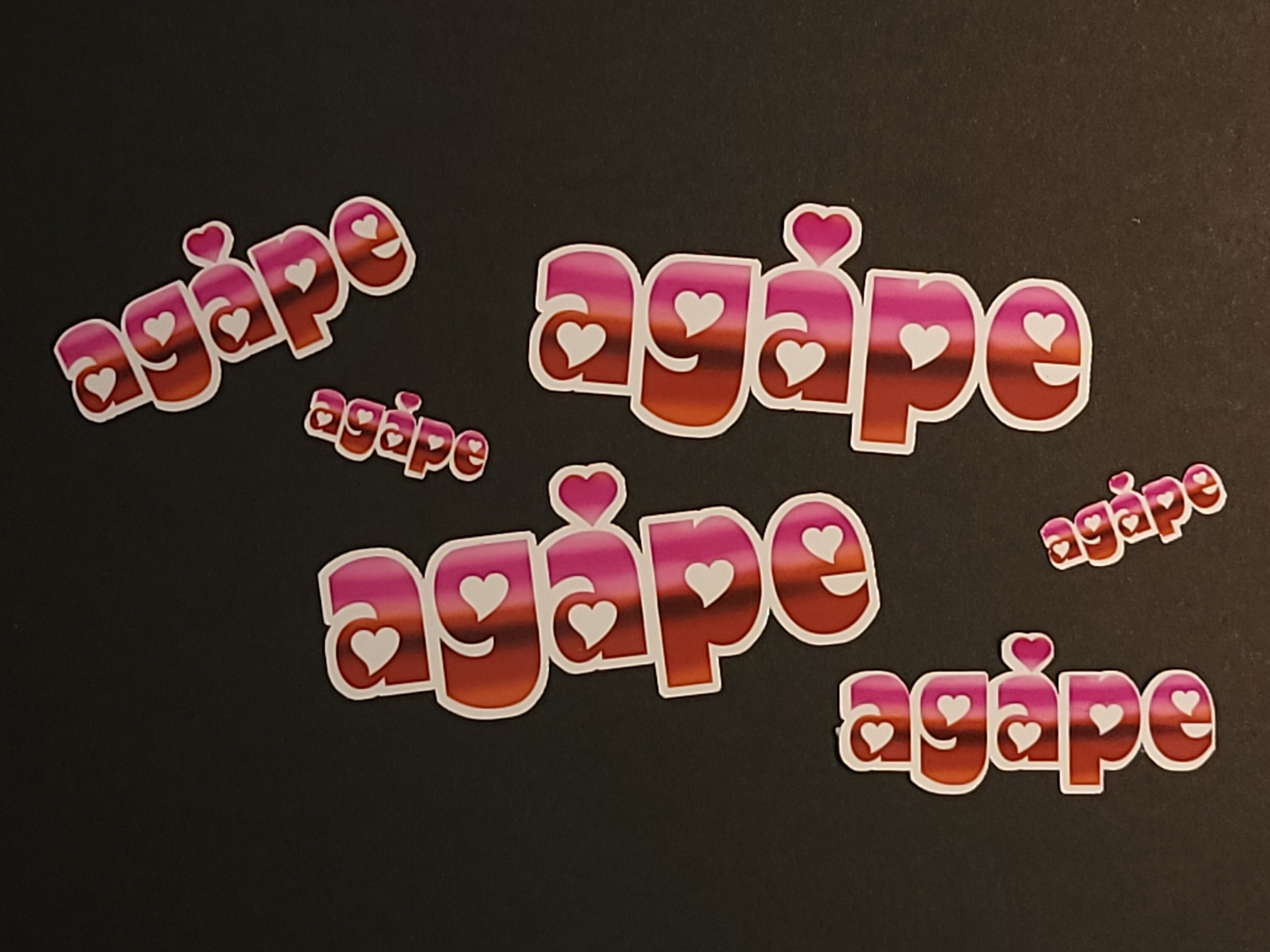 Pink and Brown Agape Love/ Laptop Stickers / Weatherproof Matte or ...