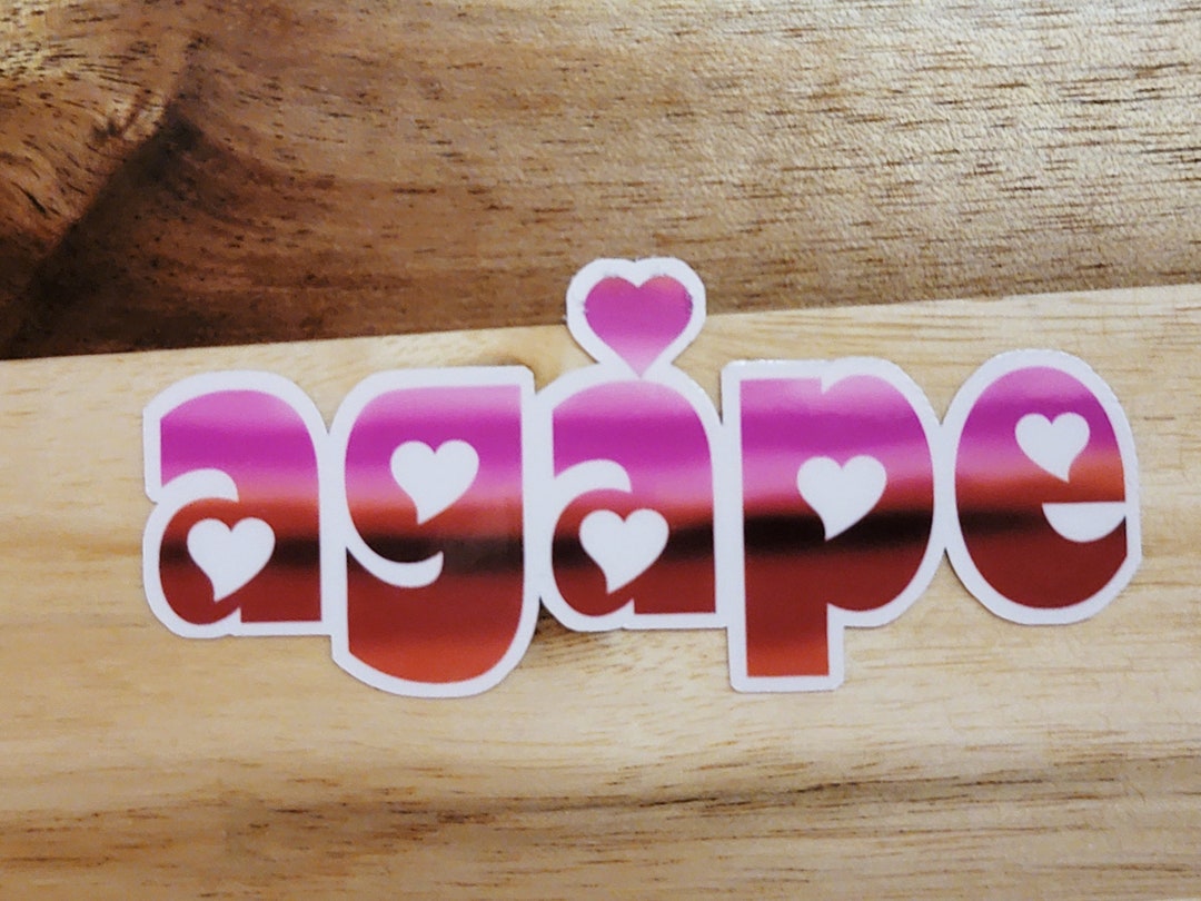 Pink and Brown Agape Love/ Laptop Stickers / Weatherproof Matte or ...