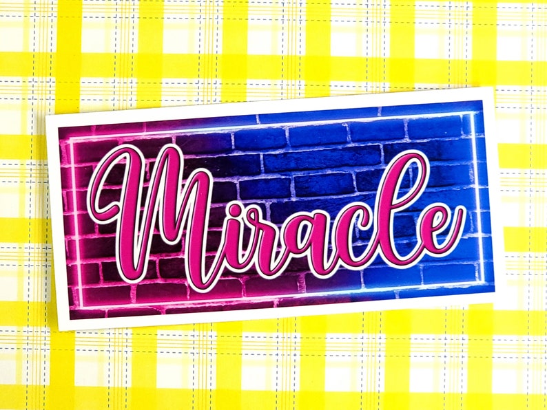 Bright Neon Miracle Sticker/ Laptop Sticker/ Weatherproof - Etsy