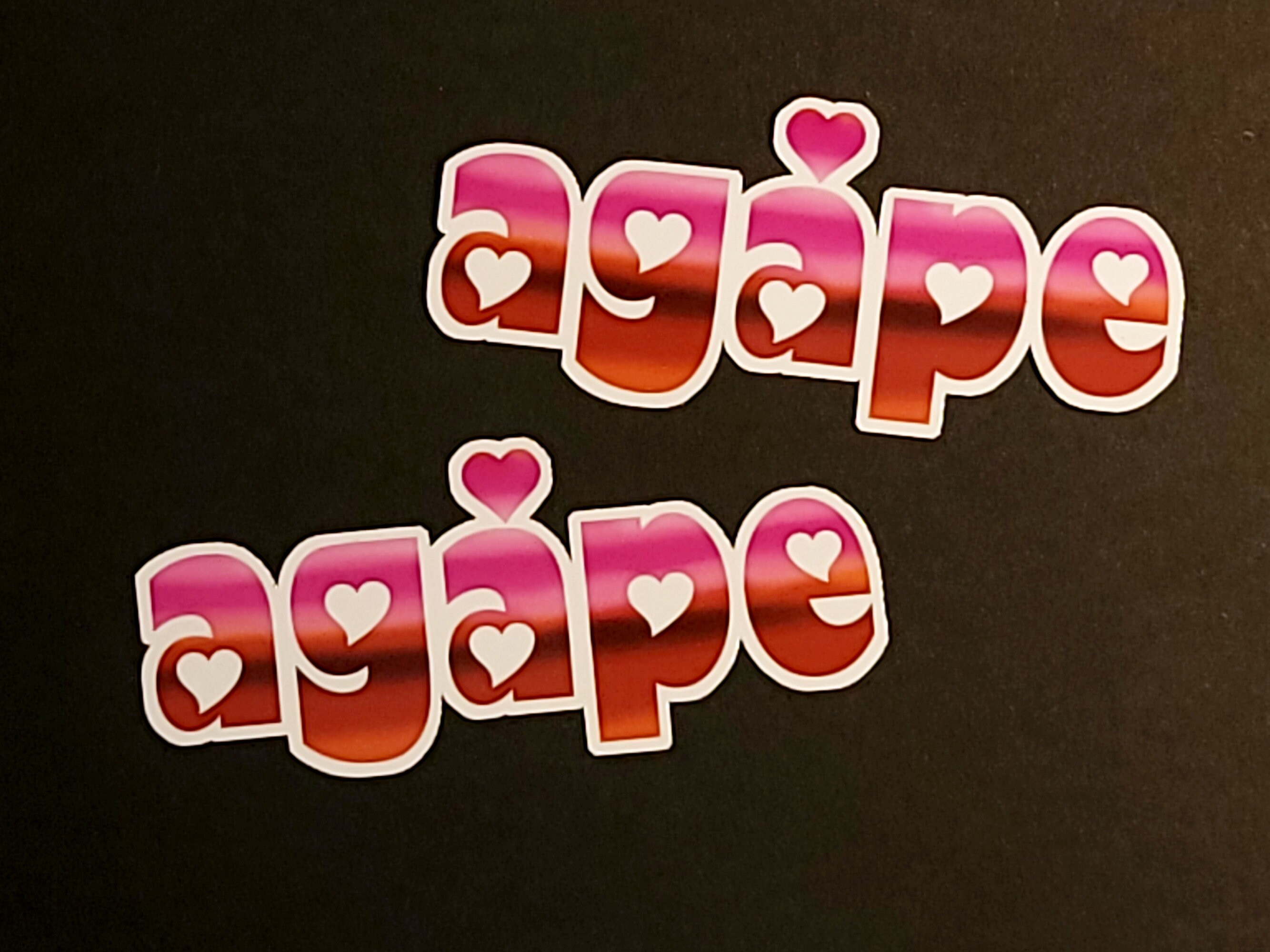 Pink and Brown Agape Love/ Laptop Stickers / Weatherproof Matte or ...