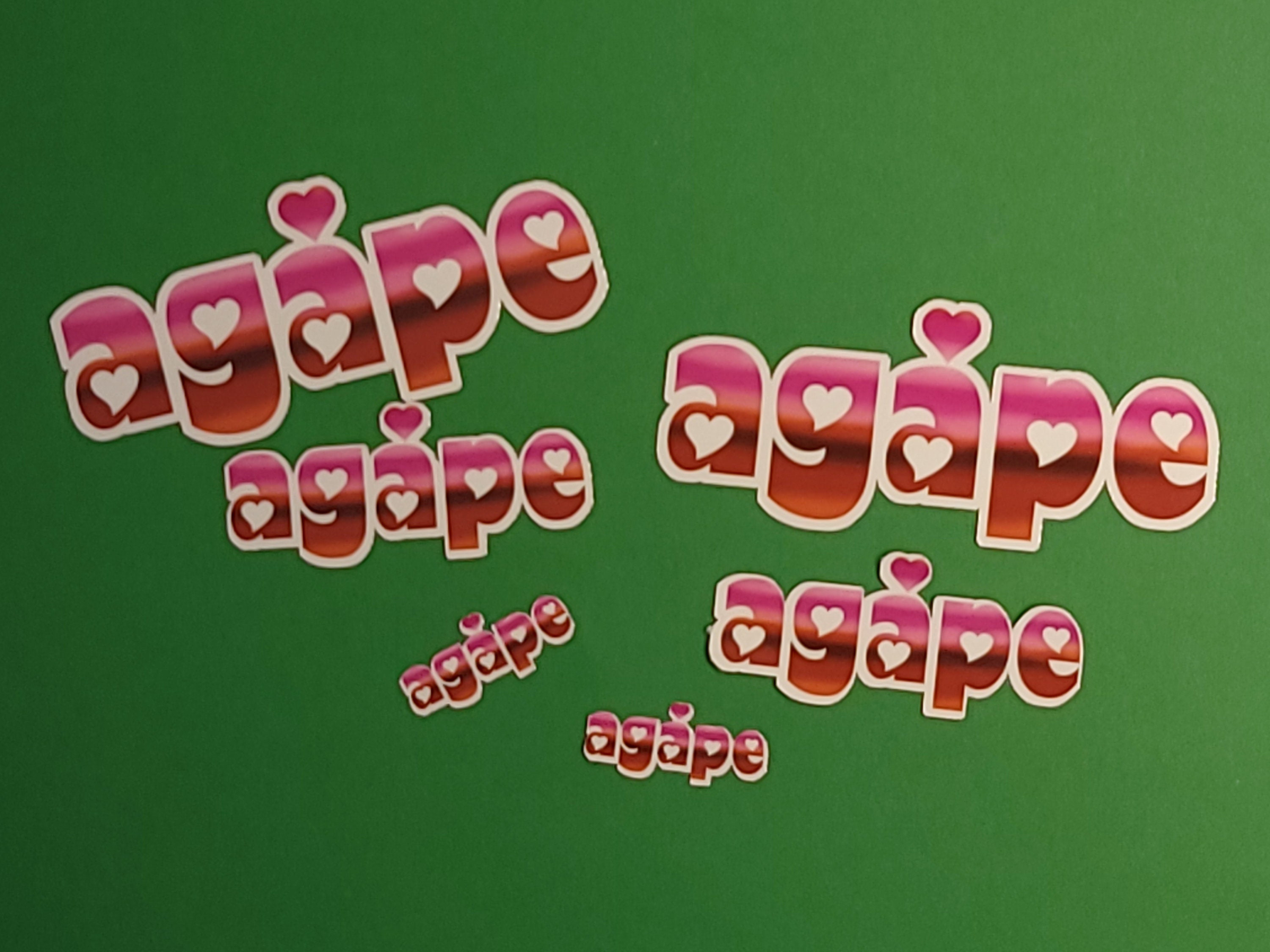 Pink and Brown Agape Love/ Laptop Stickers / Weatherproof Matte or ...
