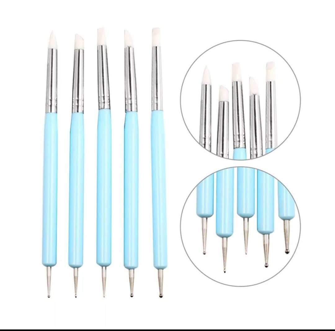 Set of 5 Double-ended Silicone Shaping and Ball Stylus Tools. Sculpting ...