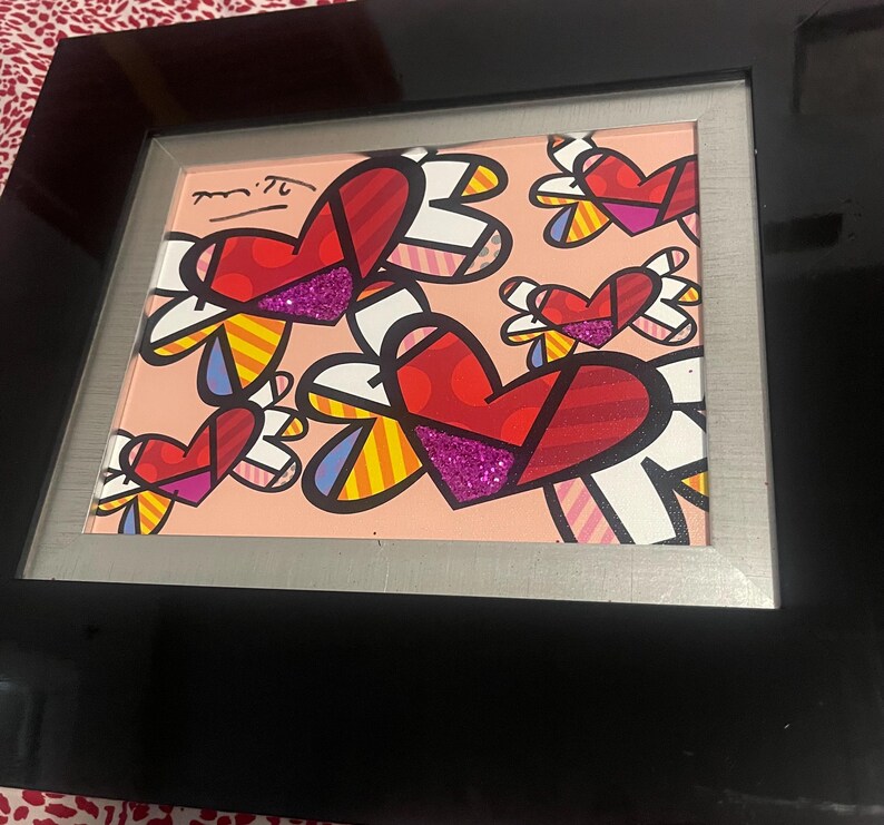 Romero Britto love in the Air Limited Edition Framed Canvas Digital ...