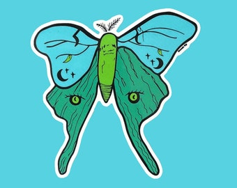 Holographic Pink / Fuchsia Moth Sticker Psychedelic Trippy Insect Bug ...