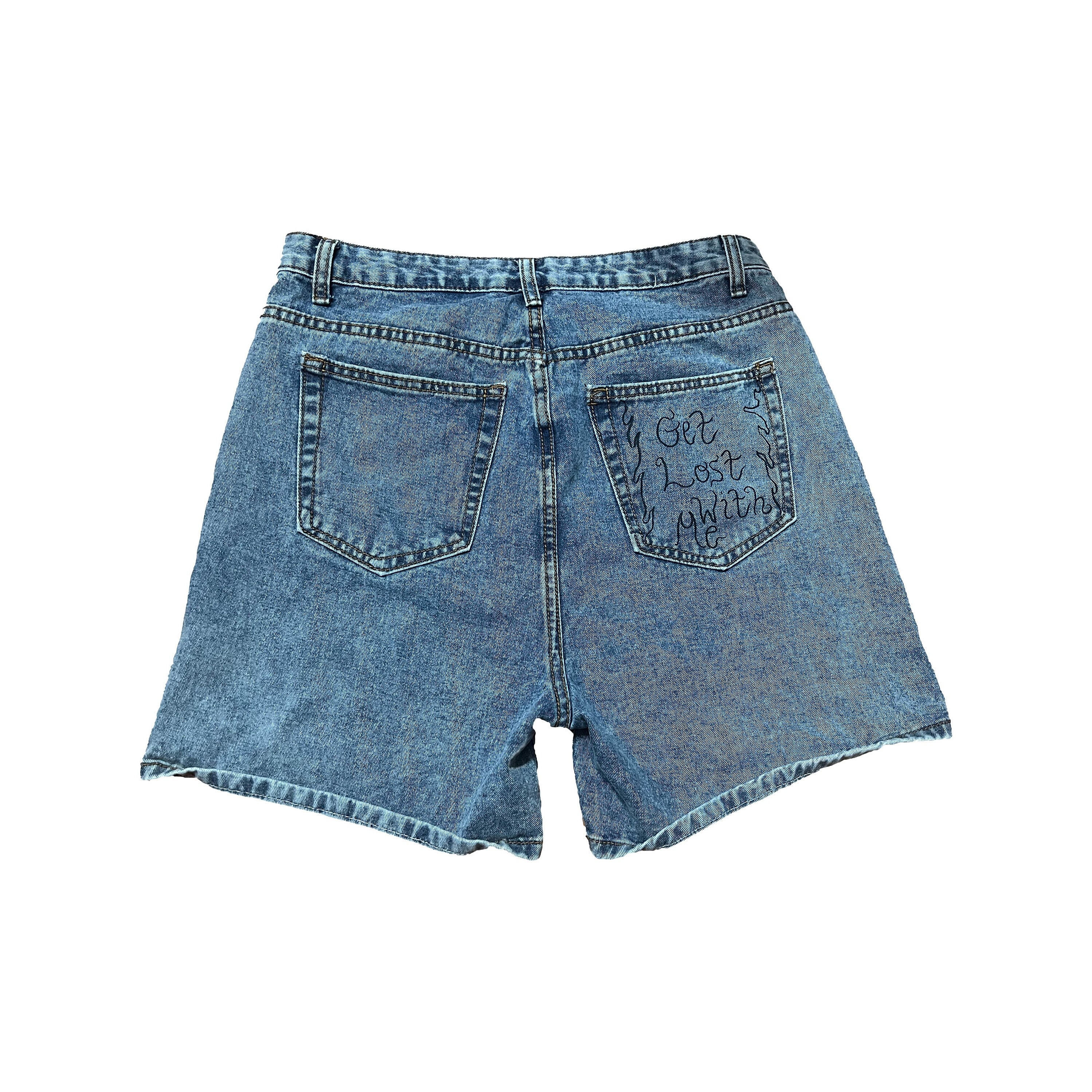 Psychedelic Doodle Jean Shorts - Etsy