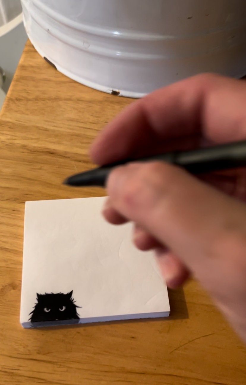 Black Cat Post-it® Note Pads, Cat Office Supplies, Gifts for Cat People ...