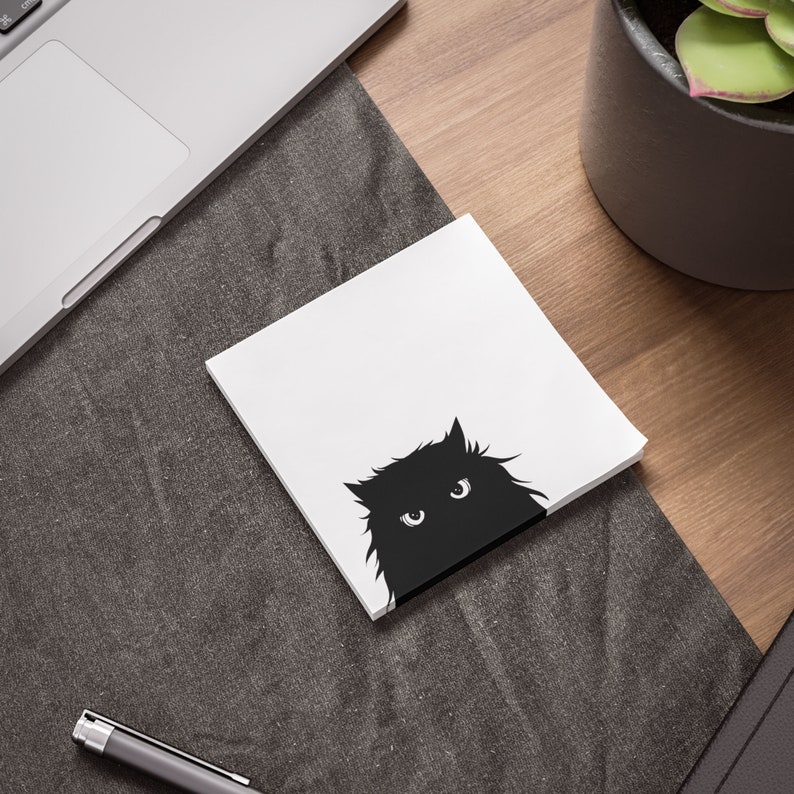 Black Cat Post-it® Note Pads, Cat Office Supplies, Gifts for Cat People ...