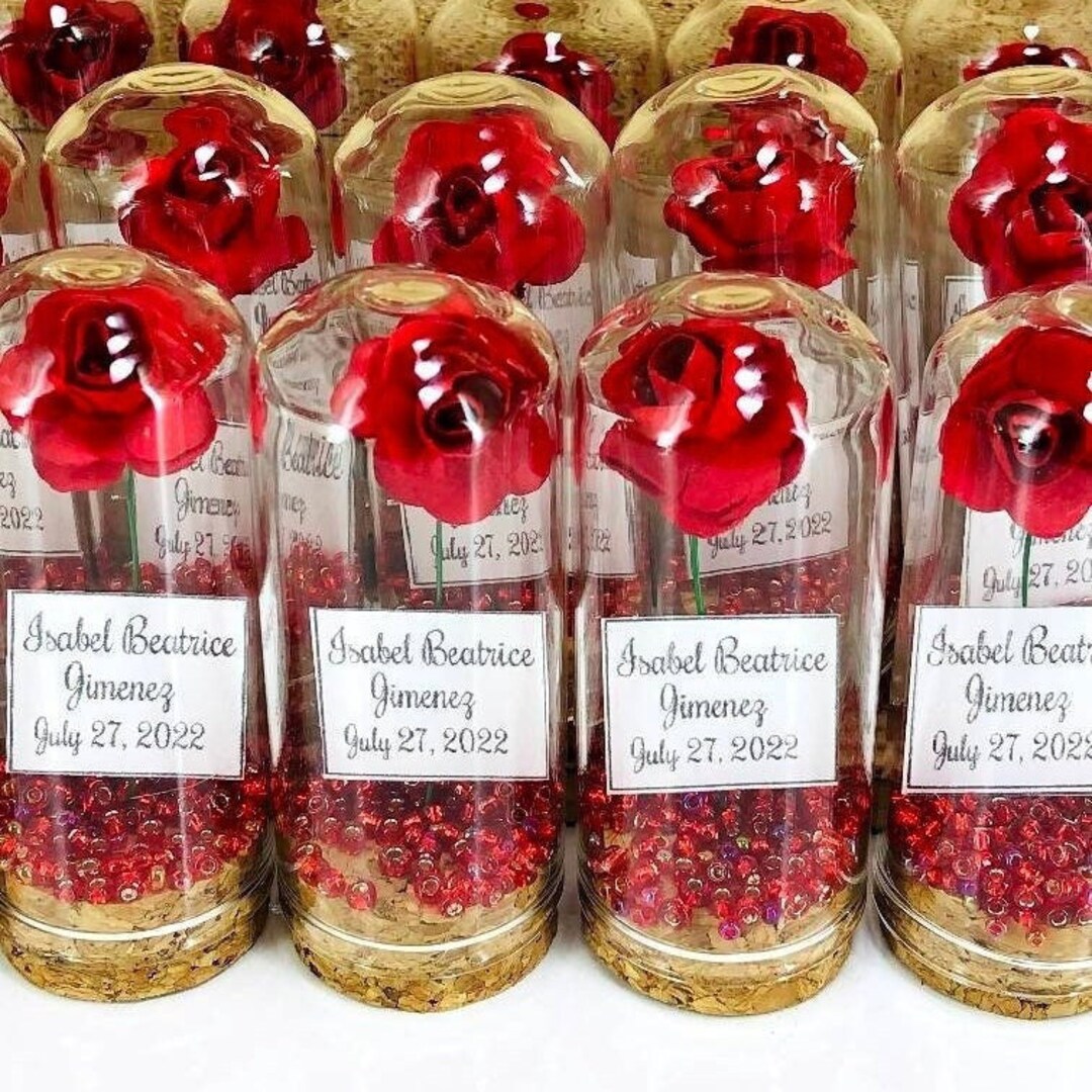Glass Wedding Guest Gifts Decorated With Bulk Red Beaded - Etsy