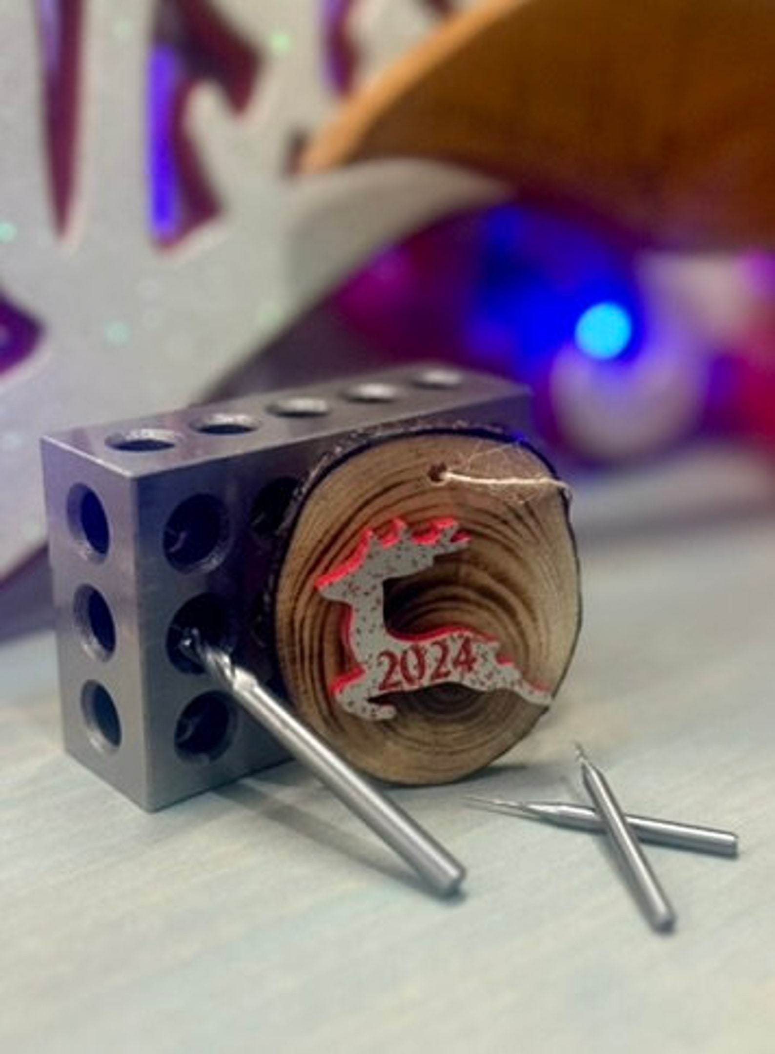 2024 Reindeer Christmas Ornament Rustic/industrial Decor Machined ...