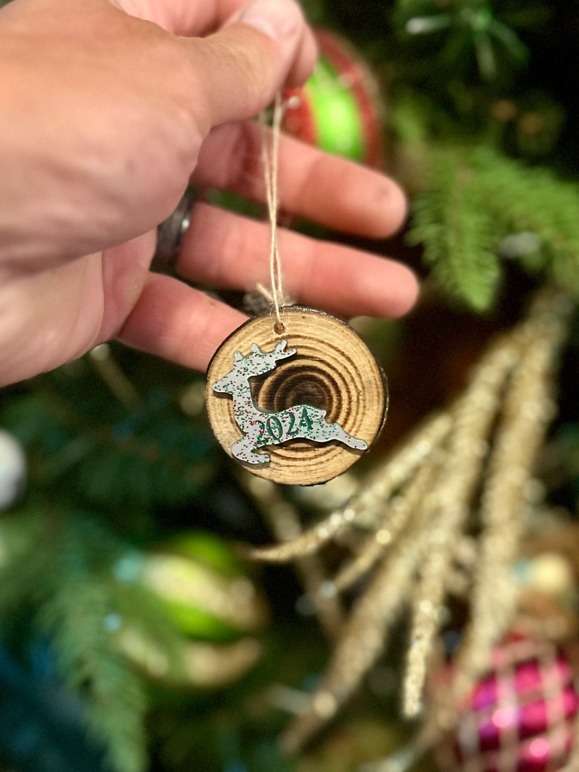 2024 Reindeer Christmas Ornament Rustic/industrial Decor Machined ...