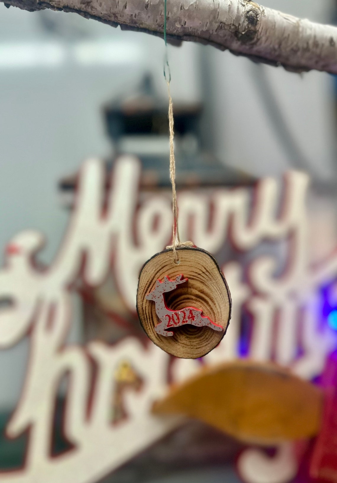 2024 Reindeer Christmas Ornament Rustic/industrial Decor Machined ...