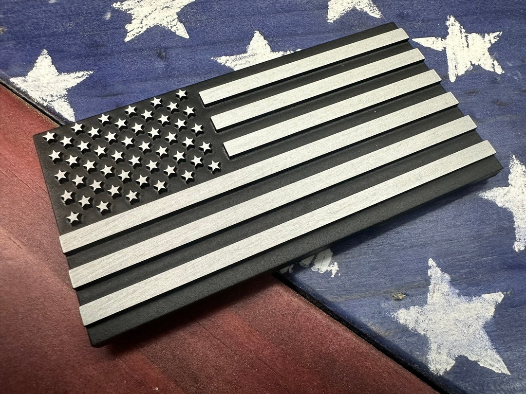 American Flag Emblem - Aluminum Magnet or Vehicle Badge - Forward ...