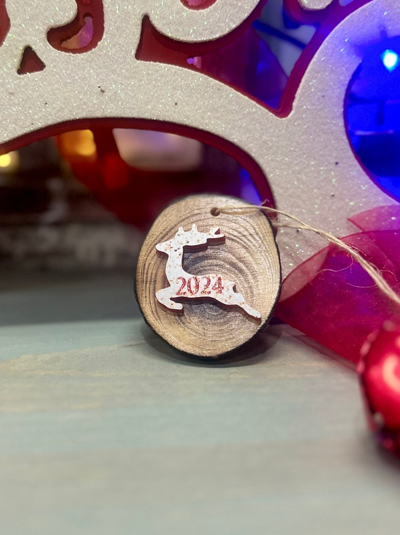 2024 Reindeer Christmas Ornament Rustic/industrial Decor Machined ...