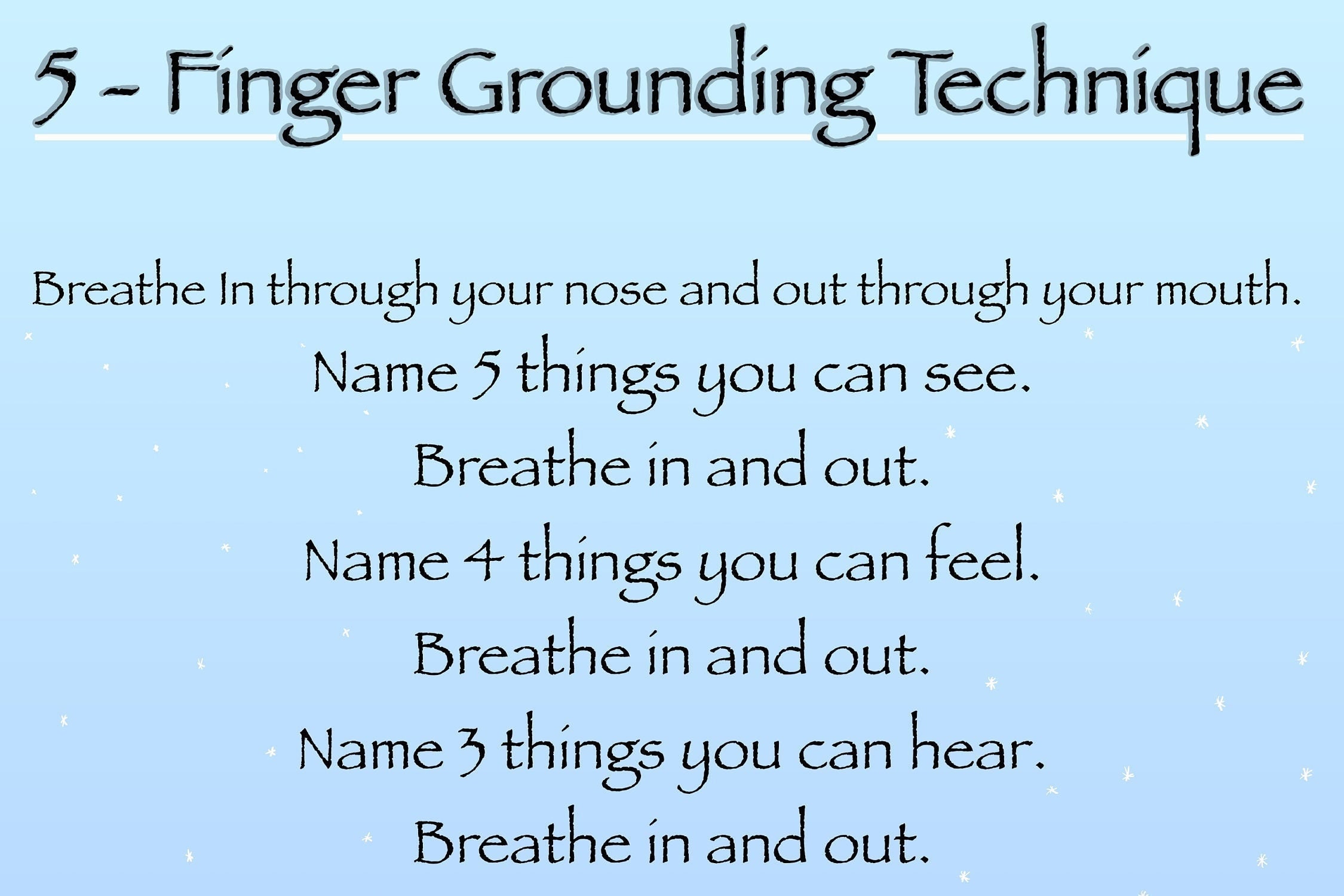 5-finger Grounding Technique - Etsy