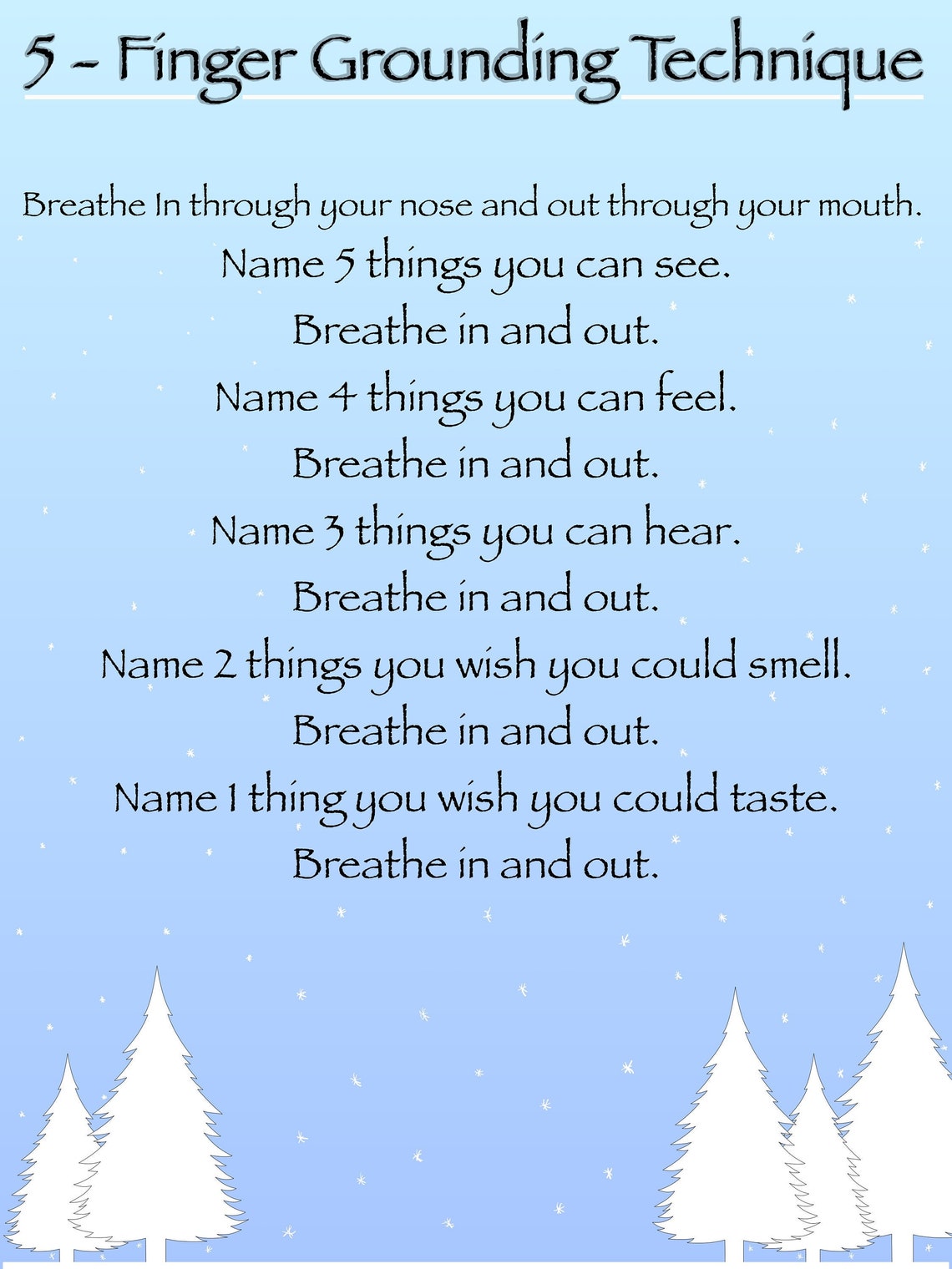 5-finger Grounding Technique | Etsy