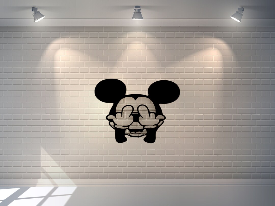 Mickey Mouse Funny Wall Decor Cnc and Laser Cut Vektorel Draw - Etsy